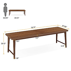 Tribesigns 78.7" Extra Long Desk, Large 2-Person Computer Desk Writing Desk, Double Home Office Desk Study Work Table with Metal Legs, Rich Walnut