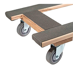 Mytee Products 18"x30" H Frame Movers Dolly w/Rubber Tread & 4" Non Marking Wheels - 1000 lbs WLL H Shape Heavy Duty 4 Wheel Moving Dolly Cart for Packing & Moving Supplies - Furniture Piano Dolly