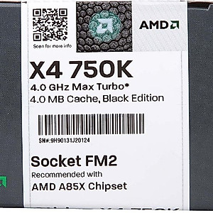 AMD Athlon X4 AD750KWOHJBOX 100W 3.4Ghz Processor