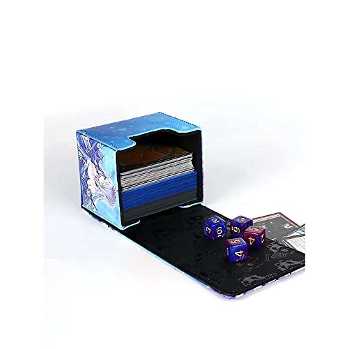 Volcanic Island Yugioh Game Card Deck Case Leather Storage Box Dragonmaid Silver Castle Arianna Ariane Magic TCG MCG Trading Card Cases Holder (P03)