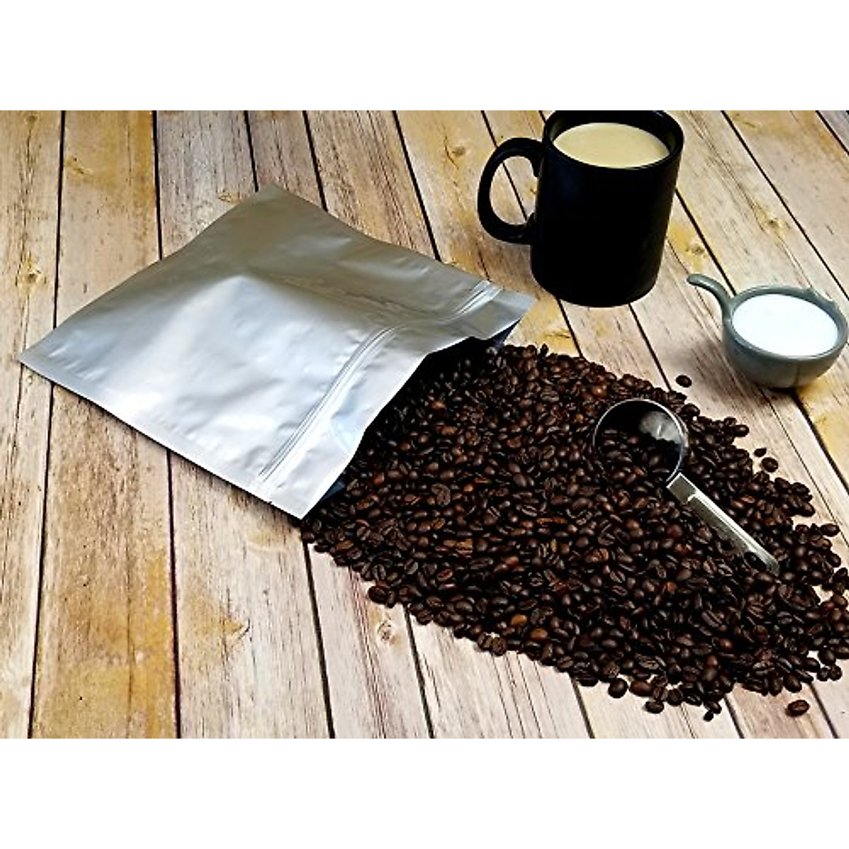 (50) 2 Quart 5 Mil Zip Seal Genuine Aluminum Foil Single Color Mylar Bags for Herb, Food and Organics Storage (10"x10") (50)