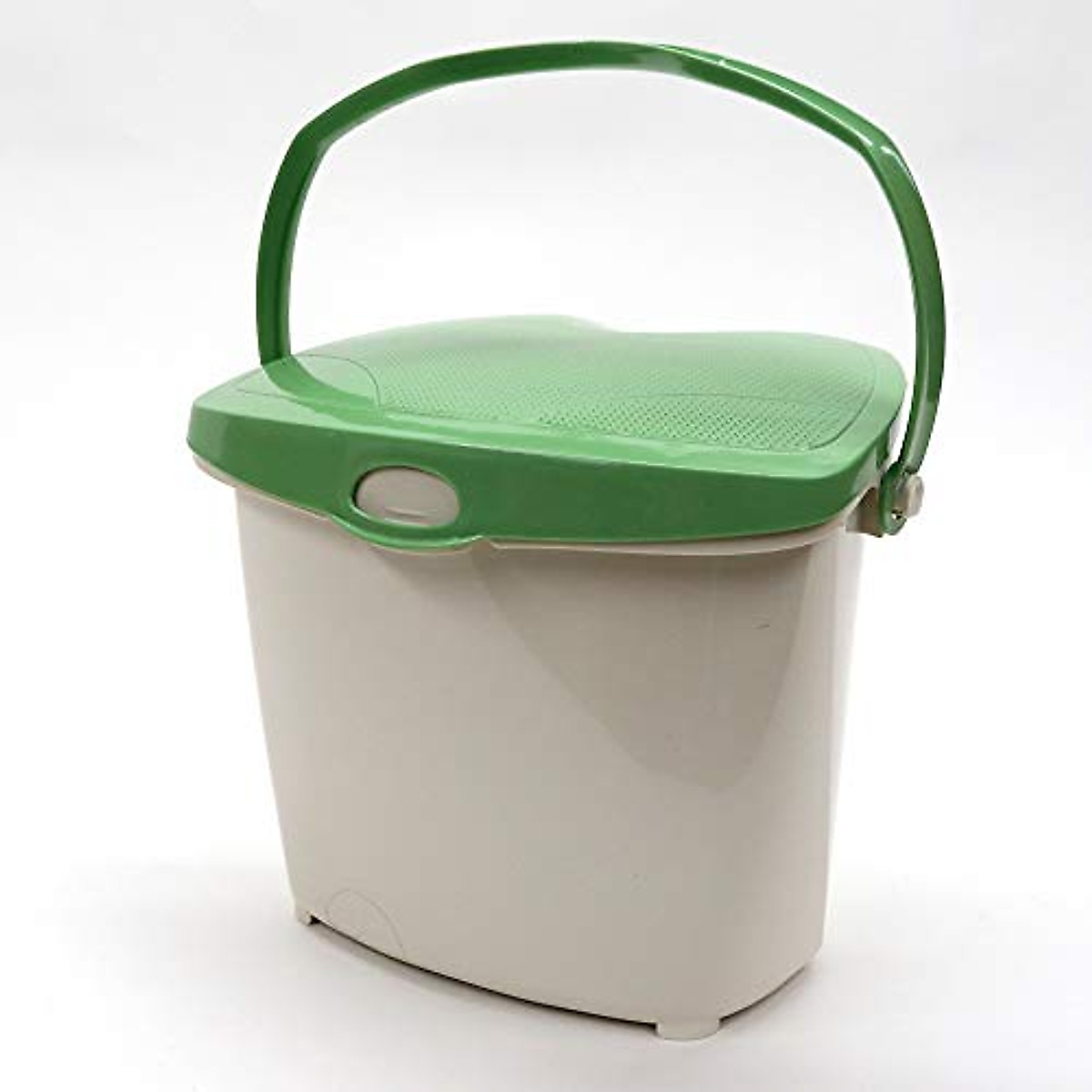 Redmon For Kids Sure-Close Kitchen Food Scrap Lid Pail, Tan-Eco Green
