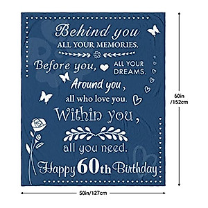 Paihvcn 60th Birthday Gifts for Women Blanket 60"x50", 60th Birthday Decorations Women Men, 60th Birthday Gift Ideas for Men, 1963 Birthday Gifts for Women Men, Birthday Gifts for 60 Year Old Woman