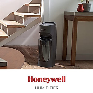 Honeywell Top Fill Tower Humidifier, Digital Humidistat, Black – Cool Mist Humidifier for Bedroom, Home or Office with Space Saving Tower Design
