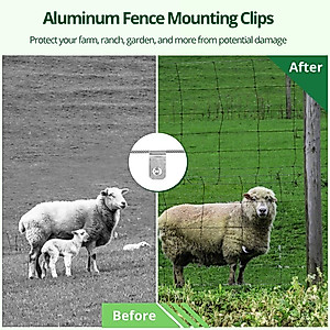 yeesport 100 PCS Fence Wire Clamps, Fence Wire Clips with Screws, Aluminum Fence Mounting Clips for 12 to 16 Gauge Welded Wires, Cord Clamps, Wire Clips for Wood, Metal, or Vinyl Fences