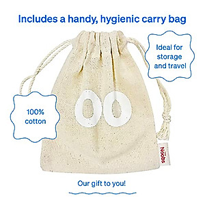 LoveNoobs Baby Teething Toys, BPA Free 100% Food-Grade Silicone Teether, Non-Toxic Teething Toys for Babies 0-6 Months 6-12 Months, Safe Baby Chew Toy with Cotton Pouch, First Easter Gifts for Baby