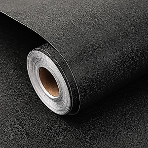 (394inx17.7inch Peel and Stick Wallpaper Black Contact Paper Self Adhesive Easy to Apply Wall Coverings Shelf Home Decorative Wall Paper Textured Shelf Decorative