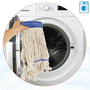 CertBuy 6 Pack Mop Head Replacement, Mop Heads Commercial Replacement Heavy Duty String Mop Refills Mop Head Replacement for Home Industrial and Commercial Use Cleaning (White)