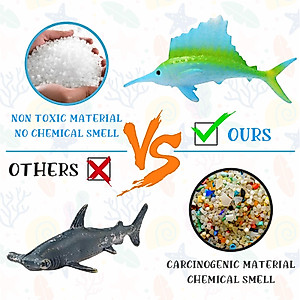 OuMuaMua 42pcs Sea Animal Figure Toys Plastic Small Ocean Animals Realistic Mini Sea Creature Figure Toys Fake Under The Sea Creatures Bath Toys for Kids Toddlers Preschool Educational Favors