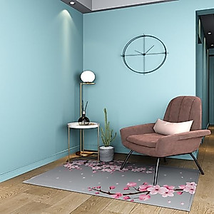 Japanese Cherry Blossoms Area Rugs 9x12ft/108x144in/275cmx365cm Rug Washable Outdoor Patio Rugs for Living Room Outdoor Dining Room Bedroom Farmhouse Rug, Soft Indoor Rugs