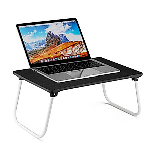 Ruxury Folding Lap Desk Laptop Stand Bed Desk Table Tray, Breakfast Serving Tray, Portable & Lightweight Mini Table, Lap Tablet Desk for Sofa Couch Floor - Black