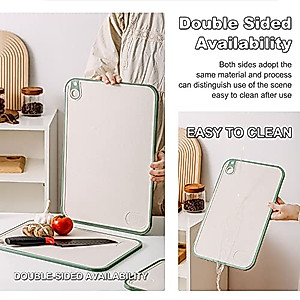 Cutting Board for Kitchen,Wheat Straw Cutting Board Set of 3,Easy Grip Handle,Thick Chopping Board for Meat,Veggy,Fruit,Food Cutting Tool Kitchen Cook Supplies,Strap Hole Easy Hanging,Dishwasher Safe