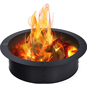 ARLIME Fire Pit Ring 36 Inch Outer, 30 Inch Inner Diameter, Heavy Duty Thick Solid Steel Fire Pit Liner, DIY Fire Ring Insert Above or In-Ground, Fire Rings for Outdoors, Backyard