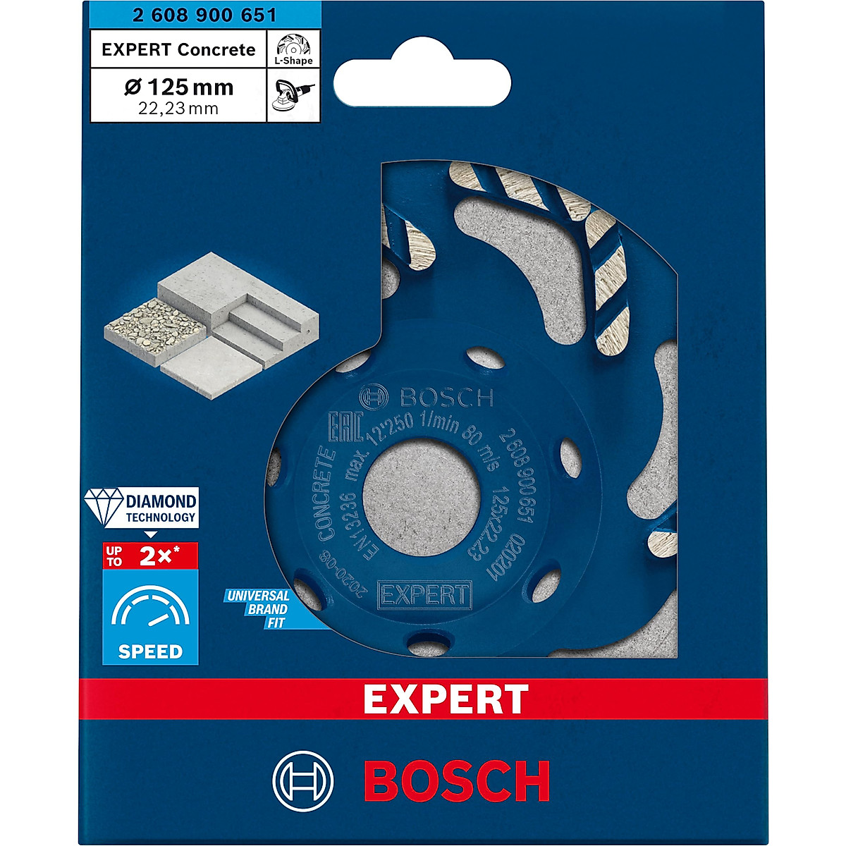 Bosch Professional 1x Expert Concrete Diamond Grinding Heads (Ø 125 mm, Accessories Concrete Grinder)