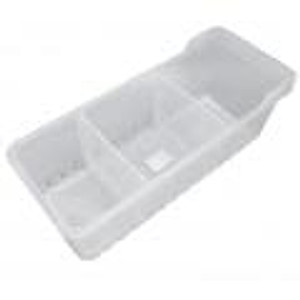 Refrigerator izer Bin Clear Storage Bin with 2 Divided Compartments for Kitchen Cabinet OfficeS: 40x16x14.1cm /.7x6.3x5.6in0 Refrigerator Storage Rack Food Storage izer Bin Clear izing B