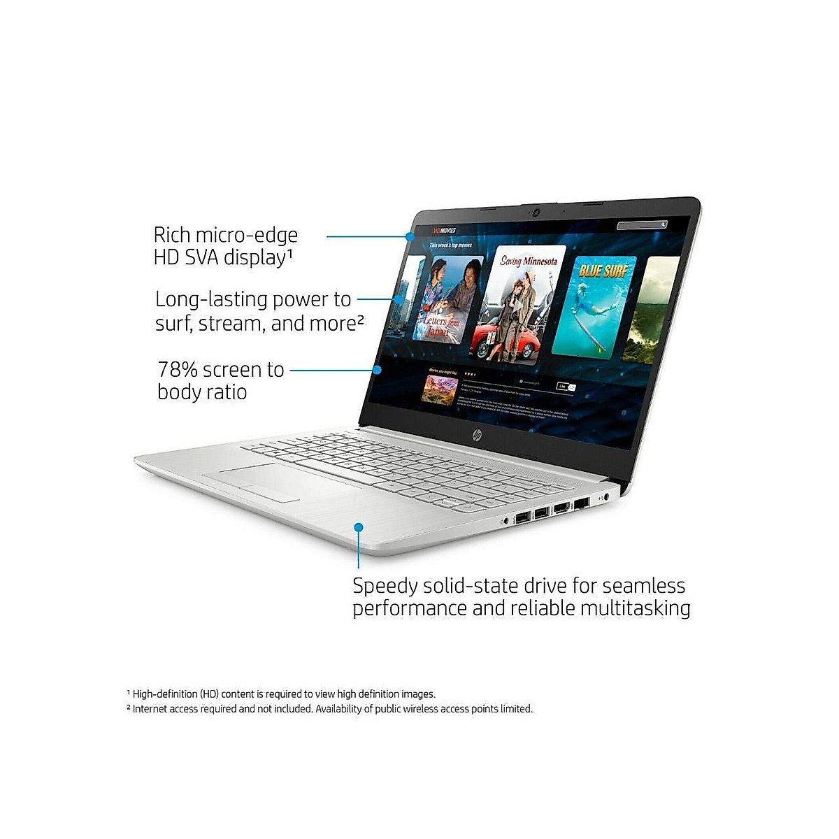 HP Laptop 14-inch , Ryzen 3 3200U Up to 3.5 GHz, AMD Radeon Vega 3 Graphics, 4GB SDRAM,128GB SSD, WiFi, Webcam, Bluetooth, Win10 S (Renewed)