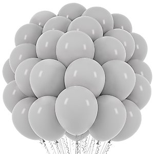 Voircoloria Gray Balloons, 66pack 12inch Grey Latex Party Balloons for Graduation, Wedding, Birthday, Gender Reveal, Baby Shower, Bridal Shower, Anniversary Party Decorations
