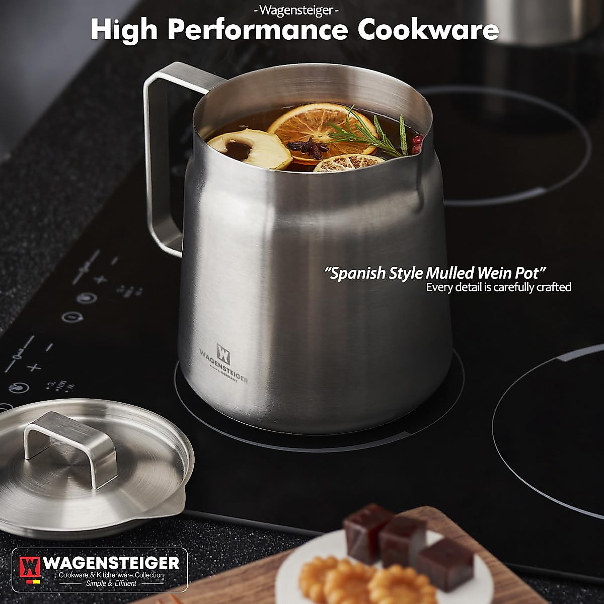 WAGENSTEIGER Stainless Steel Classic Kettle Pot 2.1 Quarts / 2 Liters, Multi-purpose Cooking Pot, Mini Milk Pan, Butter Warmer, On-the-go Saucepan, Ramen Pot, Stovetop Metal Tea/Coffee Pot (606)