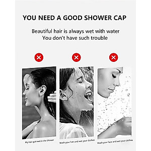 100PS Disposable Shower Caps, Plastic Clear Shower Caps, lengthening and thickening Hair Caps for Hair dyeing assistance, Hotel and Hair Salon, Home Use, Portable Travel (Size 20.5"/52cm）