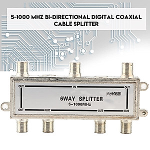 Restokki 6 Way Coaxial Cable Splitter 5-1000MHz, Cable Splitter Work with CATV, Satellite TV,Antenna System and MoCA Configurations