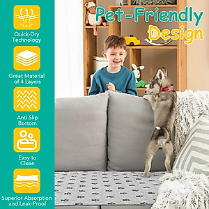 FURWEY 2 Pack Large 30"X34" Washable Pee Pads for Dogs Super Absorbent Dog Training Pads Non-Slip Waterproof Pet Training Pads Mats Whelping Pads for Dogs Cats Puppy