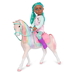 Glitter Girls – 14-inch Toy Horse – Rainbow Mane & Pink Tail – Removable Saddle, Blanket & Brush – Doll Horse Accessories – Kids 3 Years + – Twinkle, Large