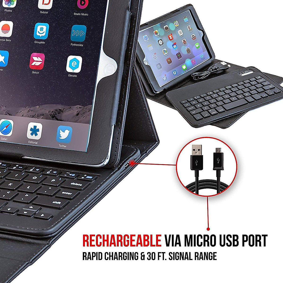 Alpatronix iPad Case with Keyboard, 9.7 inch KX130 Leather iPad Cover w/Detachable Wireless Bluetooth Keyboard Compatible w/Apple iPad 6 (2018), iPad 5 (2017), iPad Pro 9.7 & iPad Air 2/1 – Pink