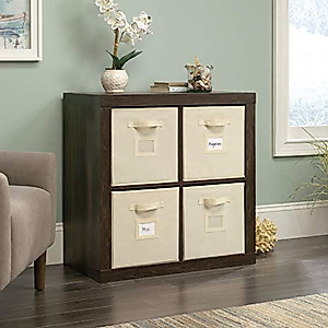 Sauder Stow-Away 4-Cube Organizer, Smoked Oak Finish