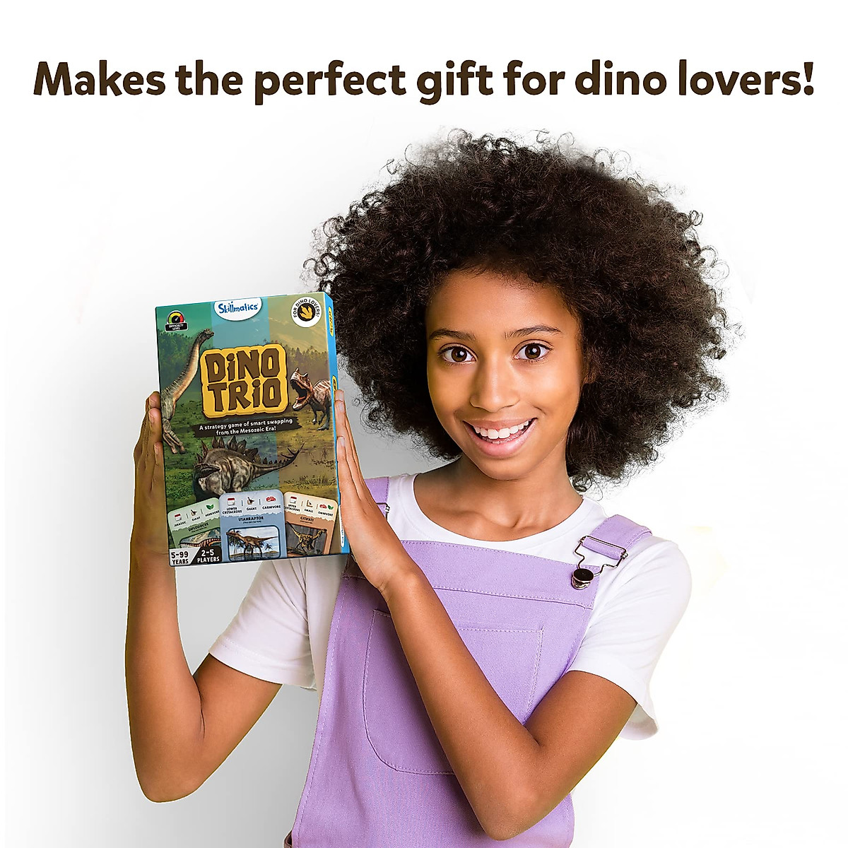 Skillmatics Card Game - Dino Trio, A Smart Swapping Dinosaur Themed Strategy Game for Kids, Teens & Adults