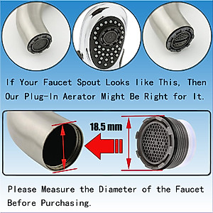 4PCS Faucet Cache Aerator and 1PCS Cache Faucet Aerator Key, 18.5mm Water Saving Flow Restrictor Set Replacement Parts for Kitchen High Speed ​​Aerator Bathroom Sink Aerator (1.5GPM)