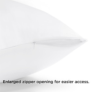 Bedsure Silky Satin Pillowcase for Hair - White Satin Pillow Cases Standard Size with Zipper 2 Pack, Upgraded Satin Similar to Silk Pillow Cases for Skin, Silky & Soft Pillow Covers, 20x26 Inches