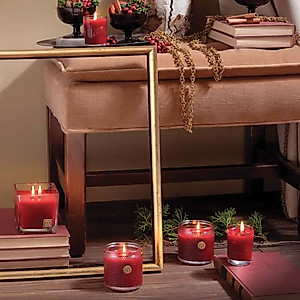 Aromatique Smell of Christmas Textured Glass Candle Set of 2 6oz Decorative Home Fragrance Aromatherapy Long Lasting Room Air Freshener Perfect Fall Decoration Luxury Glass Candle Gift 40 Hour Burn!