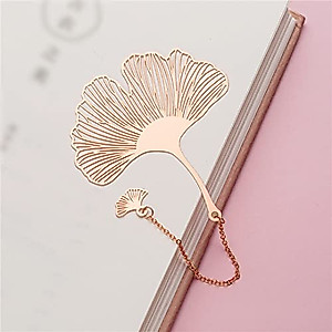 2 Pcs Hollow Metal Bookmarks Retro Flowers Leaves Reading Markers with Chinese Knot Tassel for Students Teachers Gift Giving Rose Gold Lotus Ginkgo