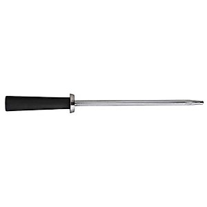 Shun Cutlery Sora Combination Honing Steel 9", Gently Corrects Rolled Knife Edges, Smooth & Micro-Ribbed Honing Rod, Built-In Angle Guide, Professional Japanese Honing Steel