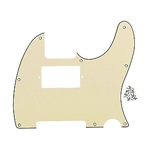 FLEOR 3Ply Cream 8 Hole TL Pickguard Guitar Humbucker Pick Guard HH with Screws Fit USA/Mexican Standard TL Style Guitar Part