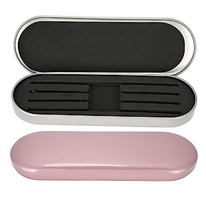 2 Pcs Eyelash Extension Tweezers Storage Case Professional Travel Small Box Portable Tin Holder Container for Tweezer, Pink and Silver (Tweezer Cases-Pink+Silver)