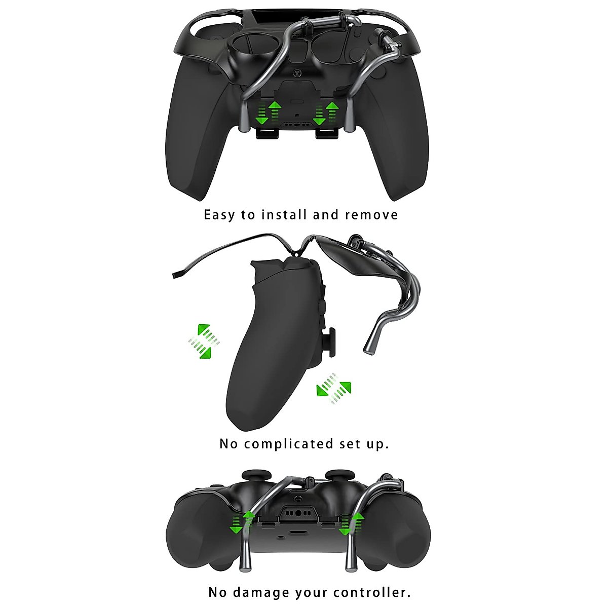EXknight Leverback V2 Paddles Attachment, Back Buttons Adapter for PS5 Controller | Fit with Thumb Grips (Black)