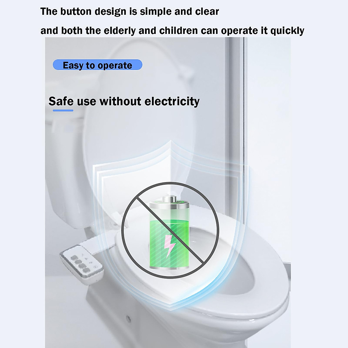 Bidet Attachment for Toilet with Pressure Controls Retractable Self Cleaning Cold Water Bidets Sprayer for Existing Toilets Non-Electric Bidet Seat Kit with Dual Spray Nozzles for Most Toilets Women