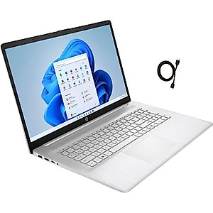 HP 2023 17.3" HD+ Premium Business Laptop, AMD 4-Core Ryzen 3 7320U Upto 4.1GHz, 8GB RAM, 512GB PCIe SSD, AMD Radeon Graphics, Windows 11 Pro + HDMI Cable, Silver