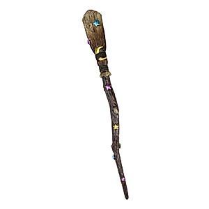 Ebros Hocus Pocus Stars and Moon Witch's Broom Magic Wand Cosplay Wands Witches Pagan Occult Decorative Magical Spells Sorcery Costume Prop Display Accessory