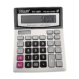 Desk Calculator, 12-Digit Solar Battery Office Calculator with Large LCD Display Big Sensitive Button, Dual Power Desktop Calculators