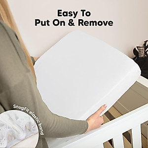 KeaBabies 2-Pack Organic Crib Sheets for Boys, Girls - Fitted Crib Mattress Sheet Neutral, Breathable Jersey Cotton Cover for Baby Bed, Toddler Mattress, Soft & Cute Prints (Soft White)