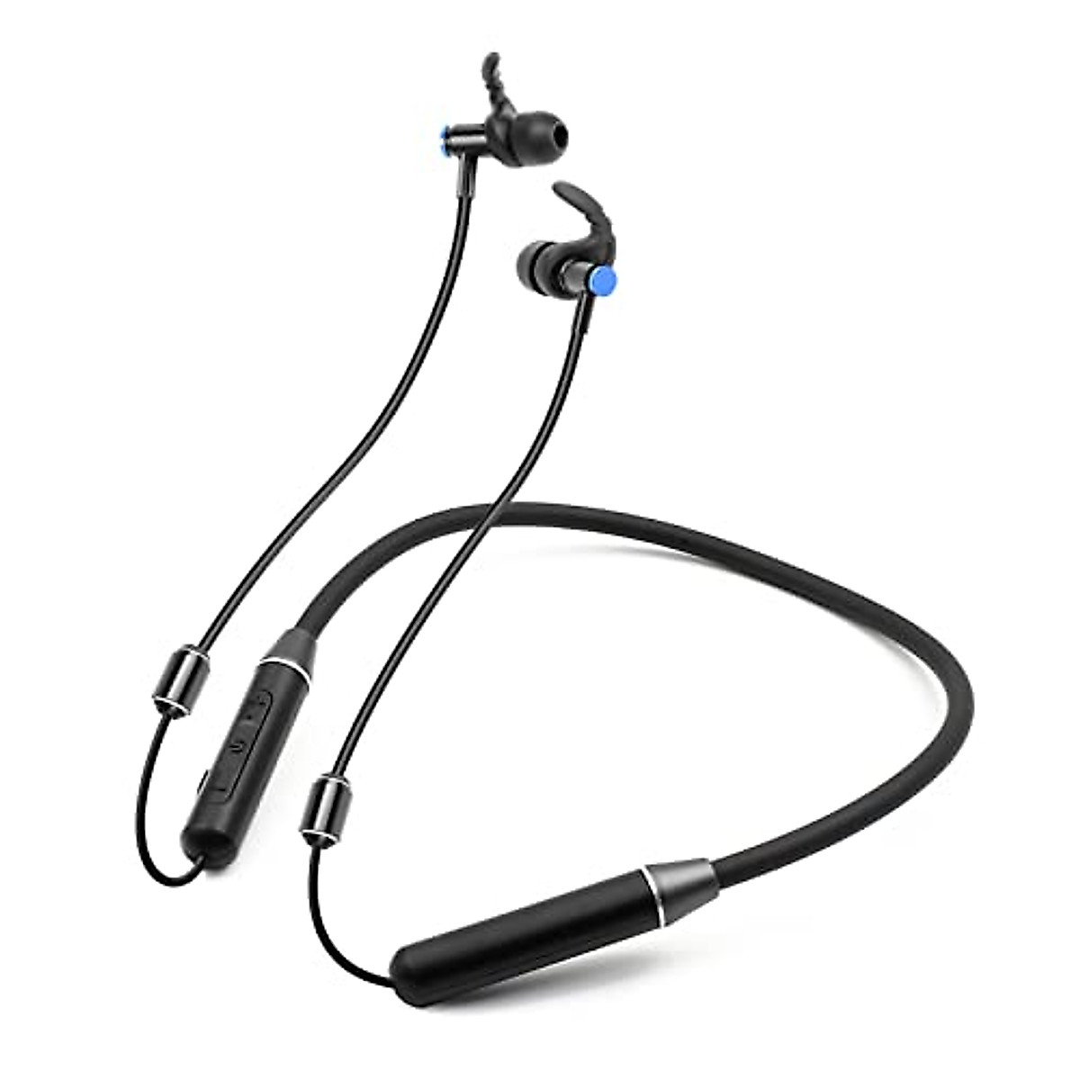 ibrain Bluetooth Air Tube Headphones EMF Free Airtube Headset Wireless for Running Air Tube Earbuds for Gym Sports Exercise Blue Tooth Earphones Workout with Mic & Volume Control