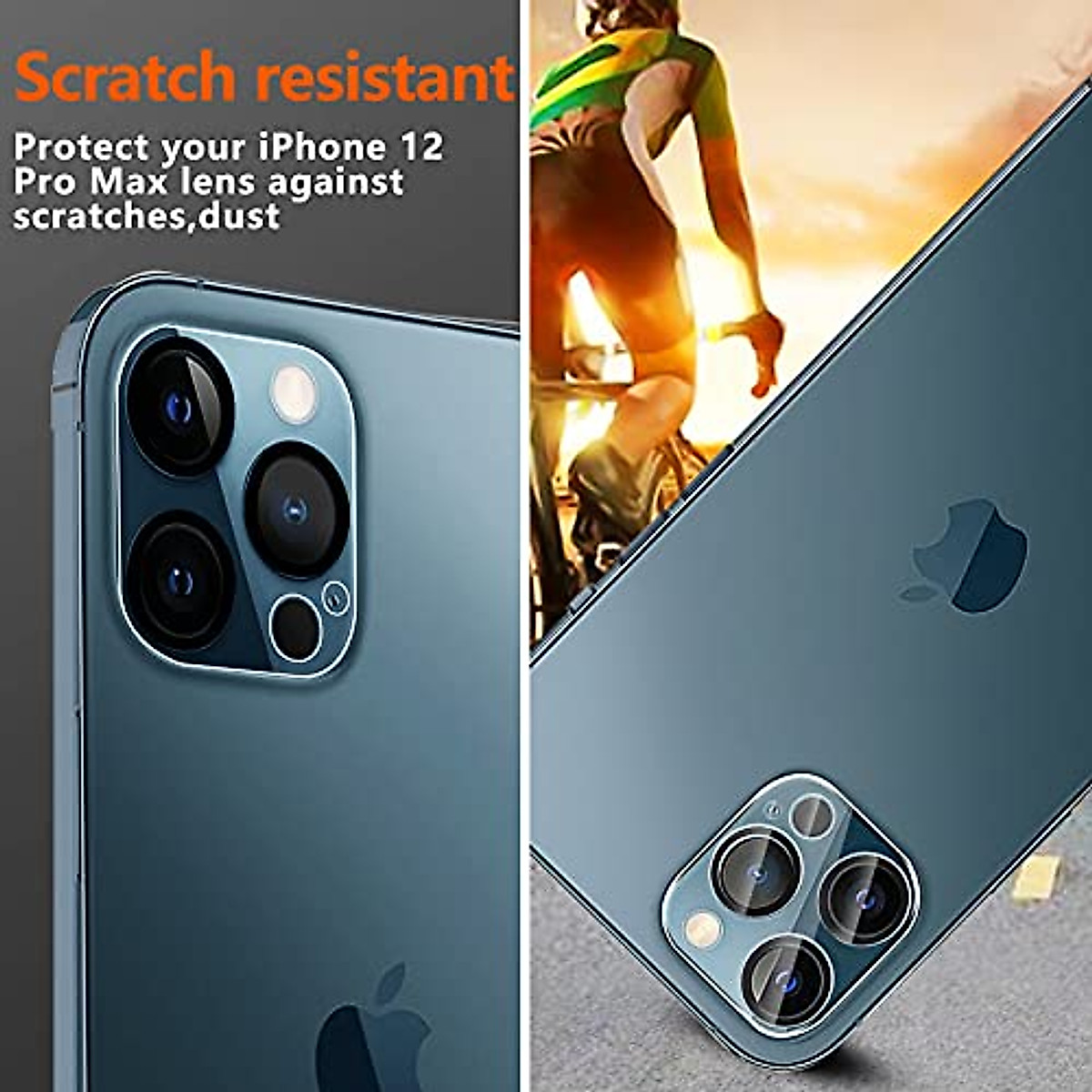 Ferilinso 2 Pack Screen Protector for iPhone 12 Pro Max with 2 Pack Camera Lens Protector [Tempered-Glass] [Military Protective] [HD Clear] [Case Friendly] [Anti-Fingerprint]