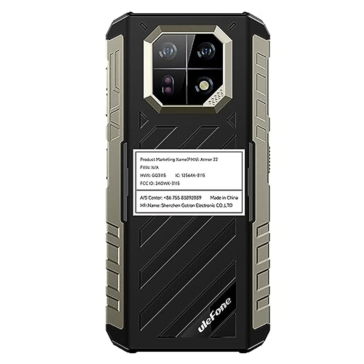 Ulefone Armor 22 (16+128GB) Rugged Smartphone, 64MP Night Vision Camera + 64MP Wide-Angle Camera, Android 13 Unlocked Cell Phone, 6.58 FHD+, 120Hz, 6600mAh, IR Blaster, NFC 4G Dual Sim- All Black
