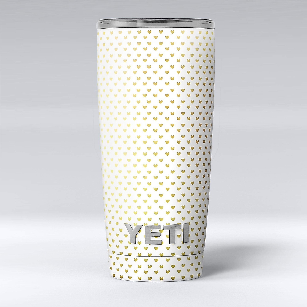 Design Skinz Tiny Golden Hearts Pattern - Skin Decal Vinyl Wrap Kit Compatible with The Yeti Rambler Cooler Tumbler Cups