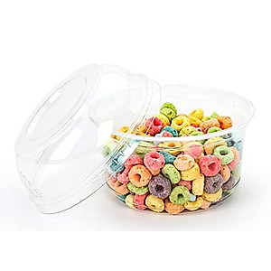 GOLDEN APPLE, 12oz. Ultra Clear Recycled PET Plastic Round Deli Container and Dome Lid Combo - 20sets