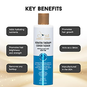 Miracle Elixir Collection Joyce Giraud Ultimate Hair Strength Keratin Therapy Conditioner, with Cynatine & Pure4 Oils, 8 Oz