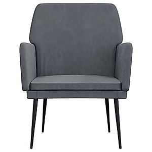 vidaXL Velvet Armchair in Dark Gray - Comfy Modern Design with Durable Material and Perfect Dimensions.