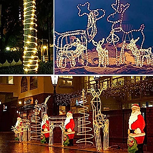 Solar Rope String Lights Outdoor,Solar Rope Light 66FT Waterproof Outdoor String Tube Light for Party Garden Yard Home Decreation (Warm White)